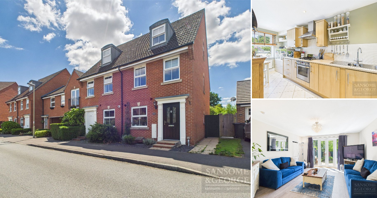 3 bed terraced house for sale in Kirby Drive, Bramley, Tadley ...